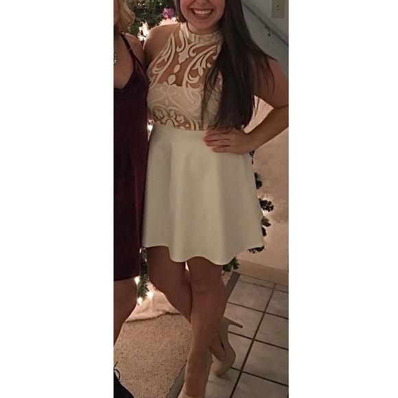 Francesca's Collections | Dresses | Sheer Baroque Pattern Dress | Poshmark